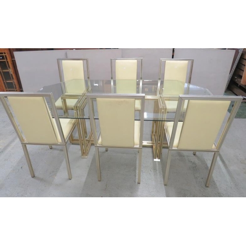 Pierre Vandel Paris Glass Topped Canted Corner Dining Table approx ...