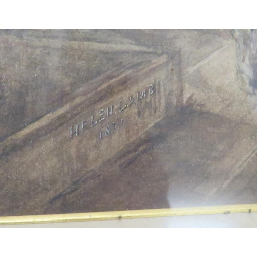 F/g Watercolour on Paper by Helen Lamb, C19th, signed & dated 1871 ...