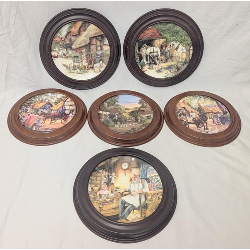 Set of 6 Framed Royal Doulton Old Country Craft Collectors Plates (6)