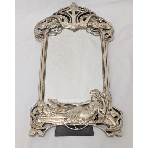 Freestanding Art Nouveau Style Mirror with lady reclining to base ...