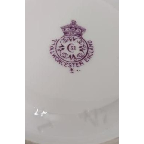 Royal Worcester Painted Fruit Gilded Cup & Saucer, painted & signed by Frank Roberts