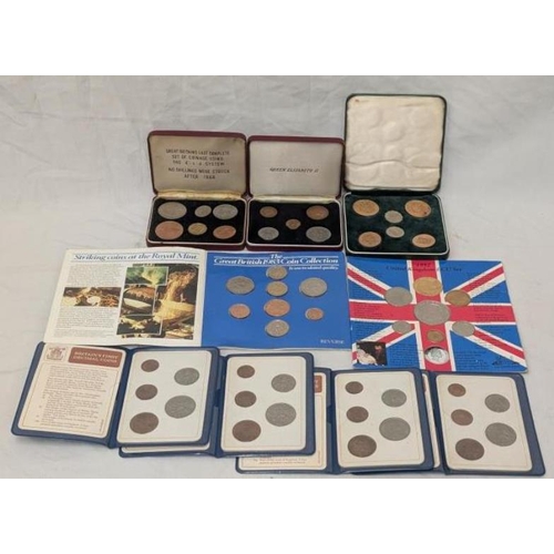 1983 Coin Collection, half pence to £1, 1992 EQ, boxed QEII half pence ...