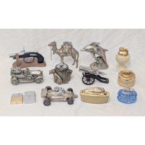 Novelty Table Lighters incl. Gun, Ferrari F1, camel, onyx based ...