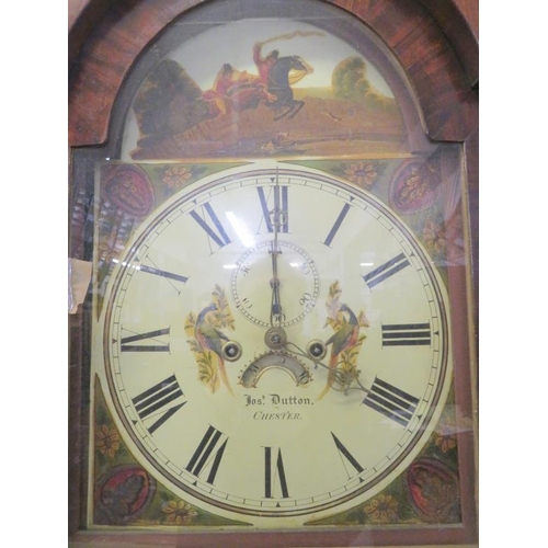 C19th Oak Longcase Clock by Joseph Dutton Chester, bag with 2 weights ...