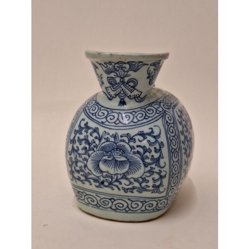 Chinese Blue & White Pot decorated with floral designs from the Qing ...