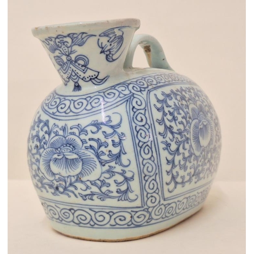 Chinese Blue & White Pot decorated with floral designs from the Qing ...