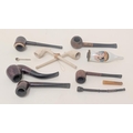 Pipes incl. clay, marked Made in France D-2, Meerschaum style marked ...