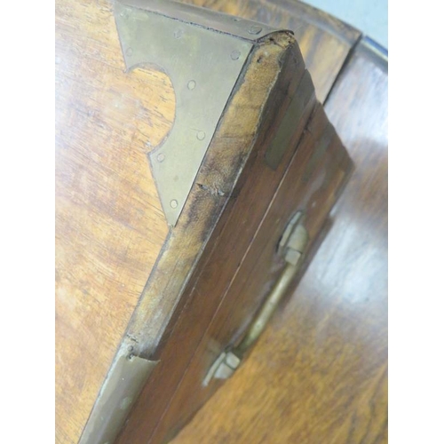 Small Trunk/Box, brass bound, brass inlay approx. 22cm H x 45cm W x ...