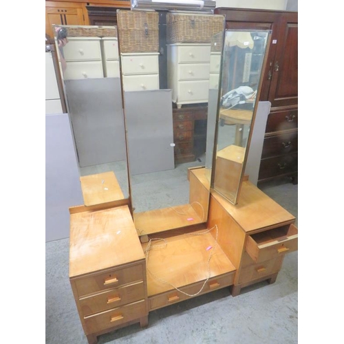 Mid Century Large Dressing Table, 2 banks of 3 drawers, single drawer ...