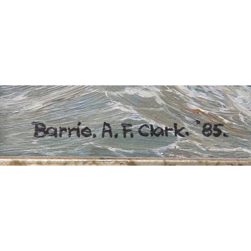 Framed Oil on Board, study of a sailing boat by Barrie A.F. Clark ...