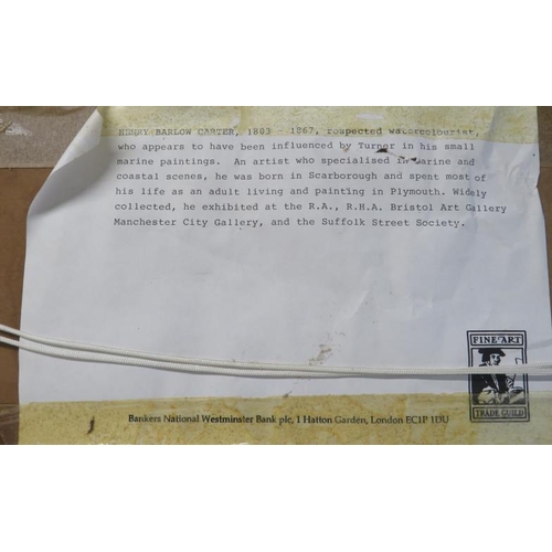 F/g Watercolour on paper, rowing boat on rough seas in the style of ...