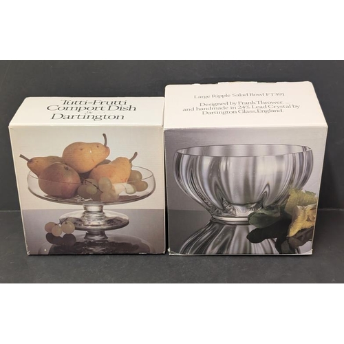 2 Boxed Dartington Glass Bowls, large comport dish designed by Frank ...