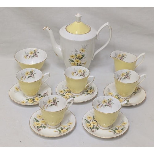 Royal Albert Primrose Coffee Set incl. coffee pot, 5 cups & saucers ...