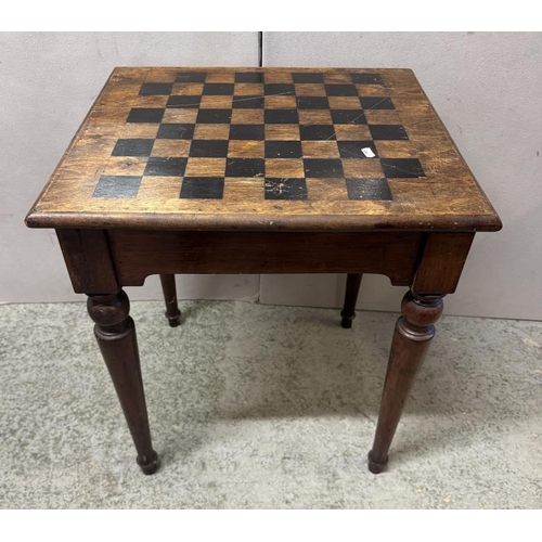 Square Side Table with checkerboard top approx. 64cm H x 55cm W x 49cm ...
