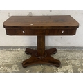 Mahogany Flip Top/Swivel Top Card Table, green felt top, approx. 92cm ...