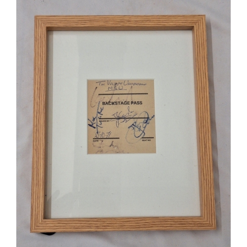 F/g Velvet Underground Backstage Pass, 23rd October 1971, signed