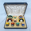 Crown Devon Multicoloured Coffee Set in fitted box