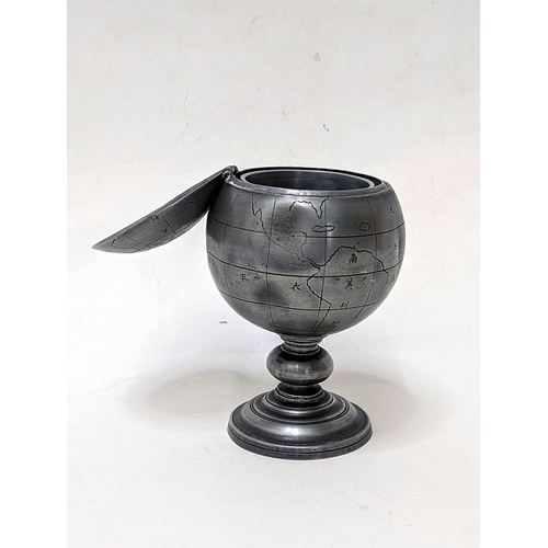 Chinese Swatow Pewter Vessel in the form of a globe approx. 16cm H
