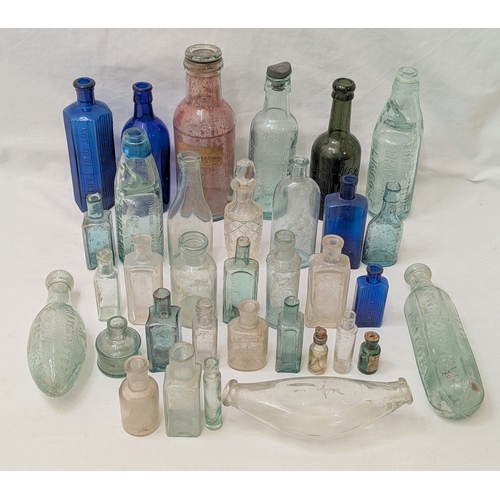 Dug Bottles, cobalt blue glass, apothecary bottles, bottle/jar labelled ...