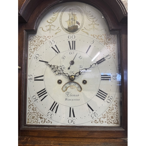 Longcase Grandfather Clock with Thomas Worcester Cream Face, black ...