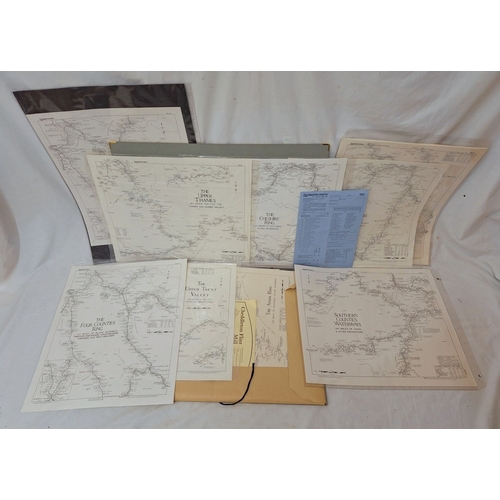 Folder Containing Various Printed Maps of waterways incl. The Upper ...