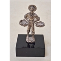 Miniature White Metal Male Figure on black plinth approx 8cm H