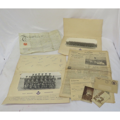 Black & White Photographs RAF Squadrons at Hednesford, Indenture dated ...