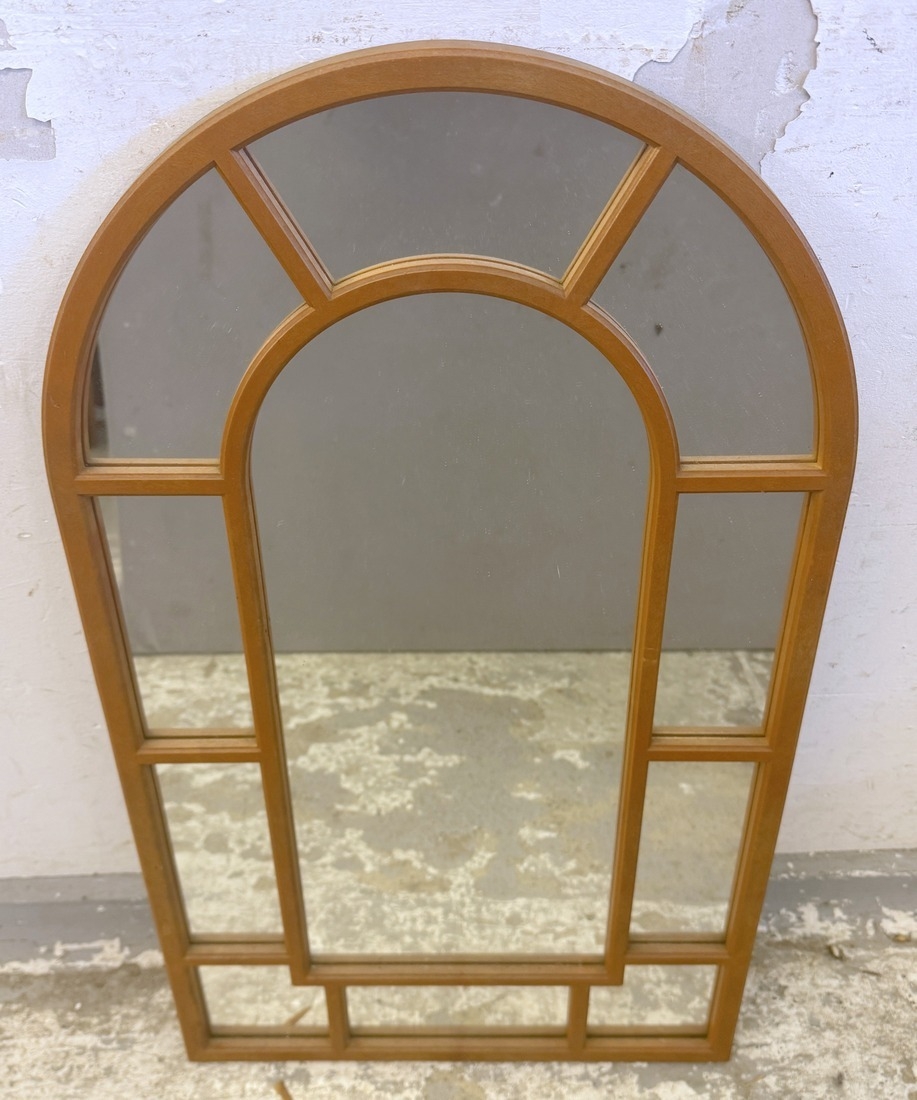 Domed Topped Wall Mirror with panel mirrors to edges approx. 75cm W x ...