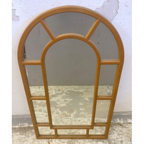 Domed Topped Wall Mirror with panel mirrors to edges approx. 75cm W x ...