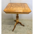 Antique Square topped canted corner side table with inlaid design ...