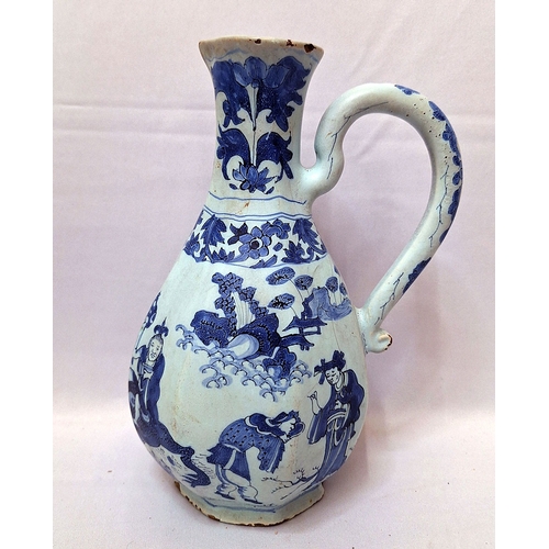 Chinese Transitional Style Porcelain Jug, possibly Delft decorated with ...
