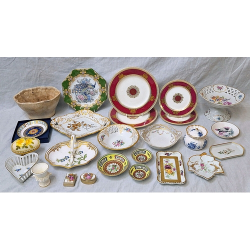Boxed Royal Worcester Millennium Pin Dish, 3 Wedgwood plates, Spode ...