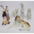 Ceramic Figurines incl. Lladro young girl holding a candle, Russian ...