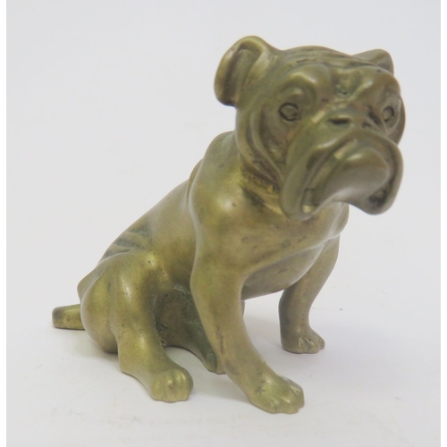 Small Brass Bulldog Figurine/paperweight, indistinctly marked to base