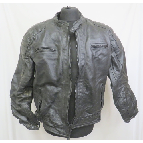 Mens Texpeed Black Leather Motorcyling Jacket size XL & Takachi TK30 ...