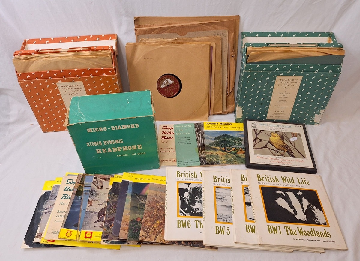 Pair Micro-Diamond L model SK-800S headphones in box & 7" singles ...