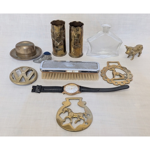 2 Trench Art Style Small Shell Cases, 1 marked Ypres, brass Battersby ...