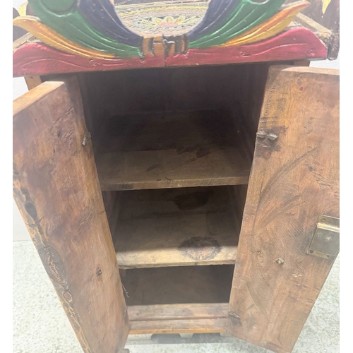 Cabinet/Side Table with extensive fretwork, castellated top, ornate ...