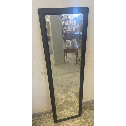 Black Painted Pine Framed Full Length Mirror approx. 130cm x 38cm (A5)