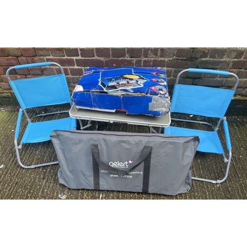 Camping Equipment incl. 2 folding chairs, folding table, camping chef ...