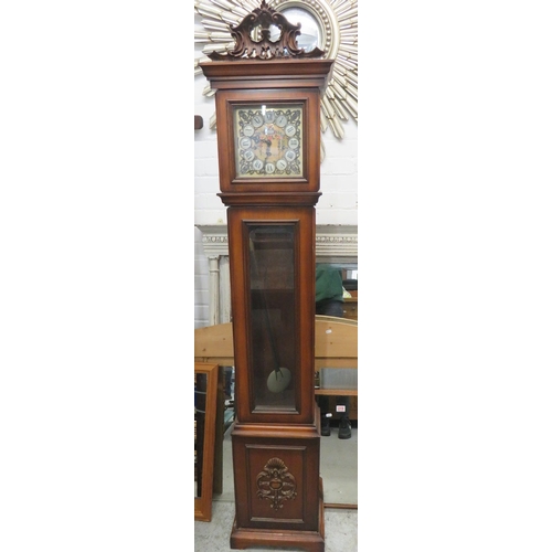 Reproduction Longcase Clock with flower decorated face, makers mark ...