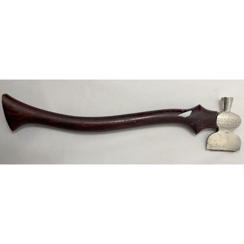 Presentation Axe with silver plated axe head, wooden shaft, with ...