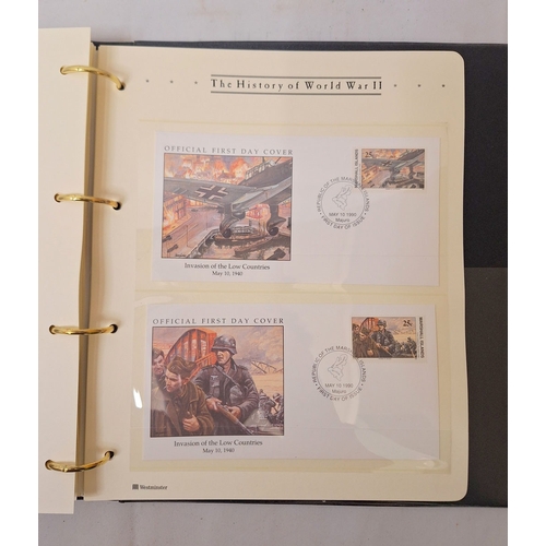 Folder Containing First Day Coin Stamp Covers incl. £2 Peace, Guernsey ...