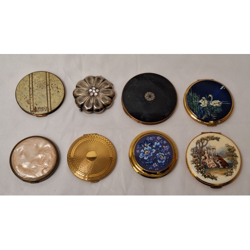 Vintage Powder Compacts mostly gold tone, Kigu, Stratton etc. (8)