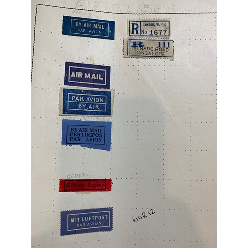 World - Hinged Various Countries Air Mail Stickers