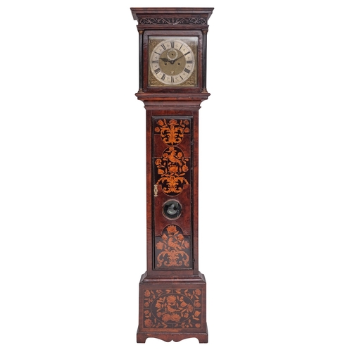 John Rayner, London, a Georgian walnut and marquetry longcase clock ...