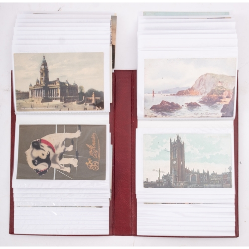 Two Postcard albums; one album of cities of Great Britain mostly black ...