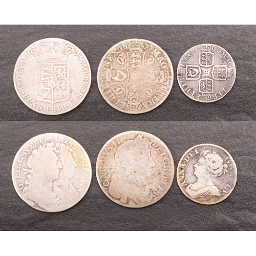 A 1689 William and Mary Half crown, 1677 Charles II Halfcrown, and ...