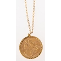 A full sovereign in pendant mount with chain, a Victoria 1894 full ...