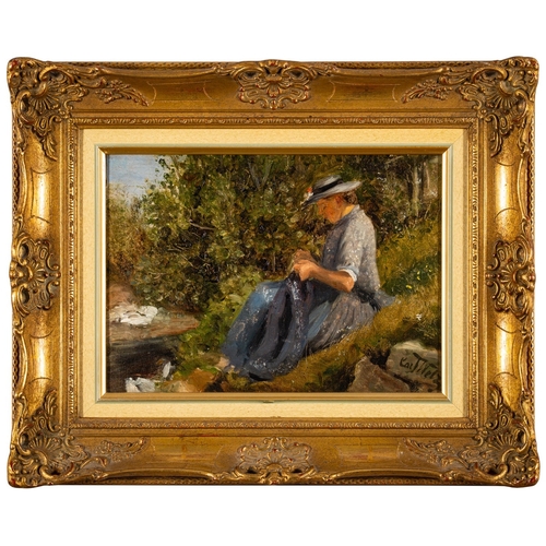 Carl Welz (German, 1860-1929) - Late Summer - Oil on board - 20.5 x 29 ...